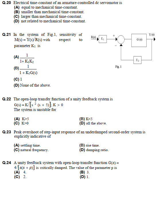Solved Q.20 Electrical time-constant of an | Chegg.com