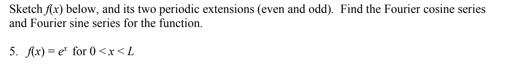 Solved Sketch f(x) below, and its two periodic extensions | Chegg.com