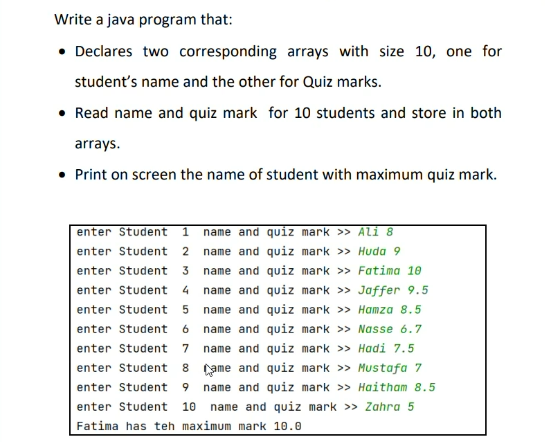 Solved Write a java program that: • Declares two | Chegg.com