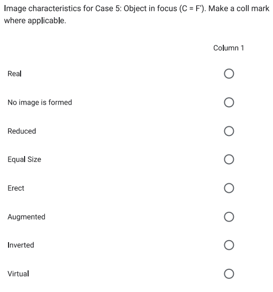 Solved Case 5: Object in focus (C=F′). The figure below | Chegg.com