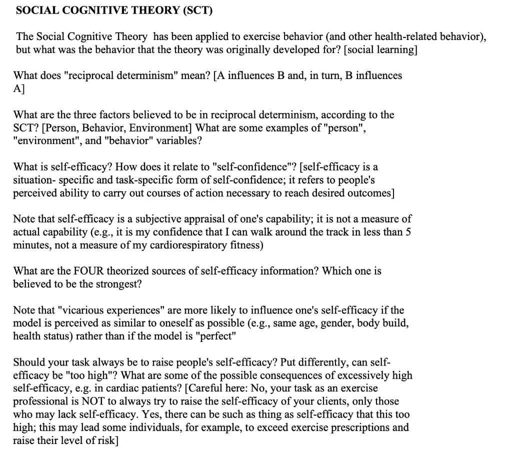 Solved The Social Cognitive Theory has been applied to | Chegg.com