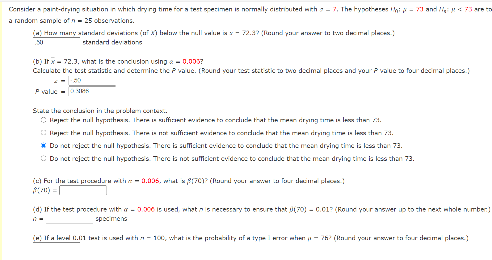 sider a paint-drying situation in which drying time | Chegg.com