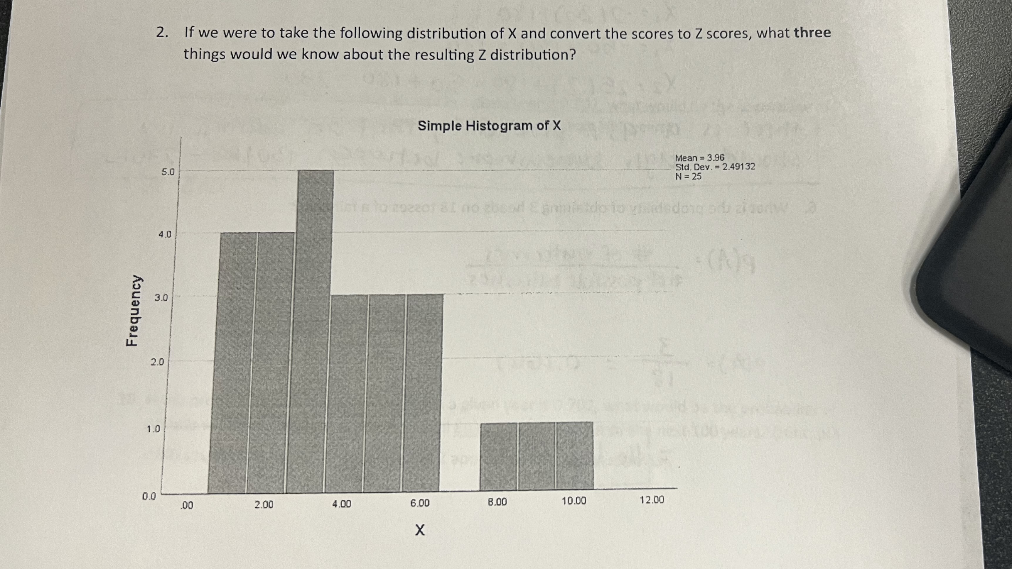 Solved 2. If we were to take the following distribution of X | Chegg.com
