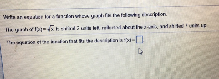 Solved Write an equation for a function whose graph fits the | Chegg.com