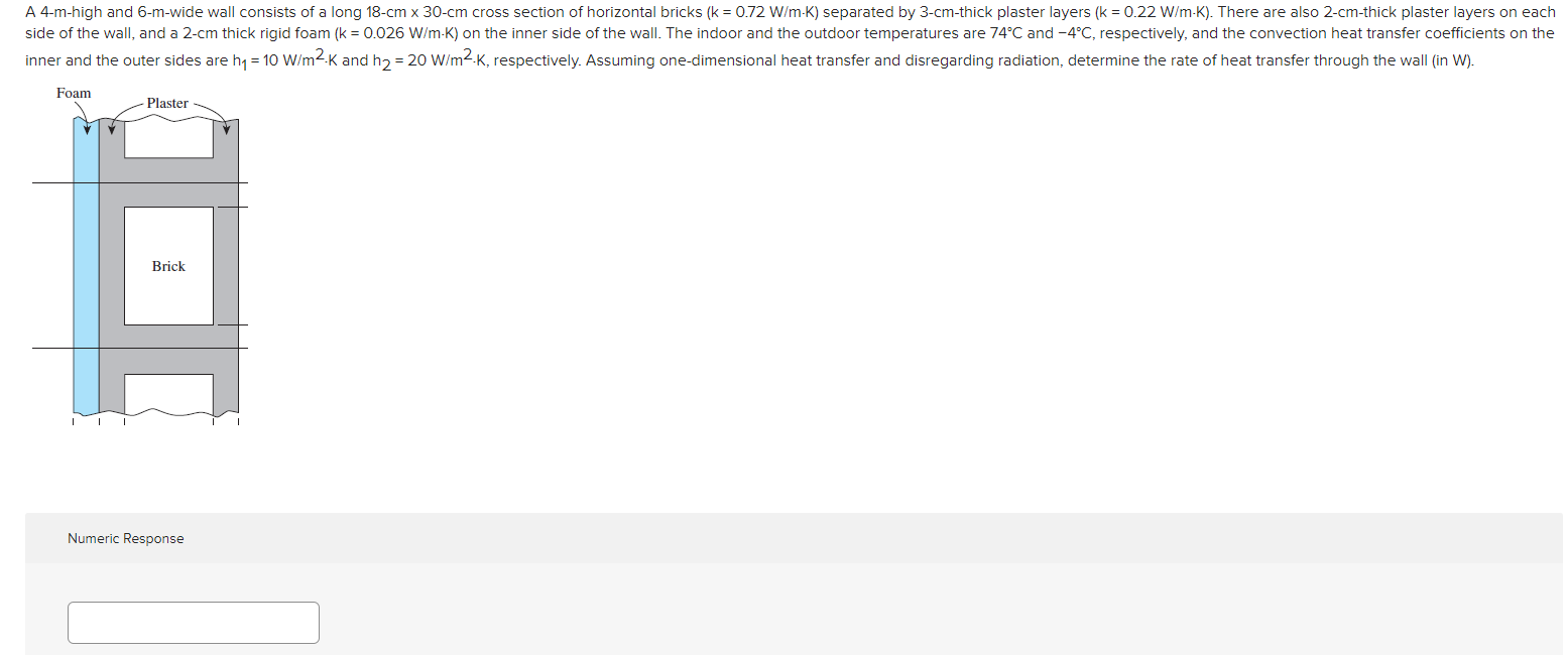 Solved A 4-m-high and 6-m-wide wall consists of a long 18-cm | Chegg.com