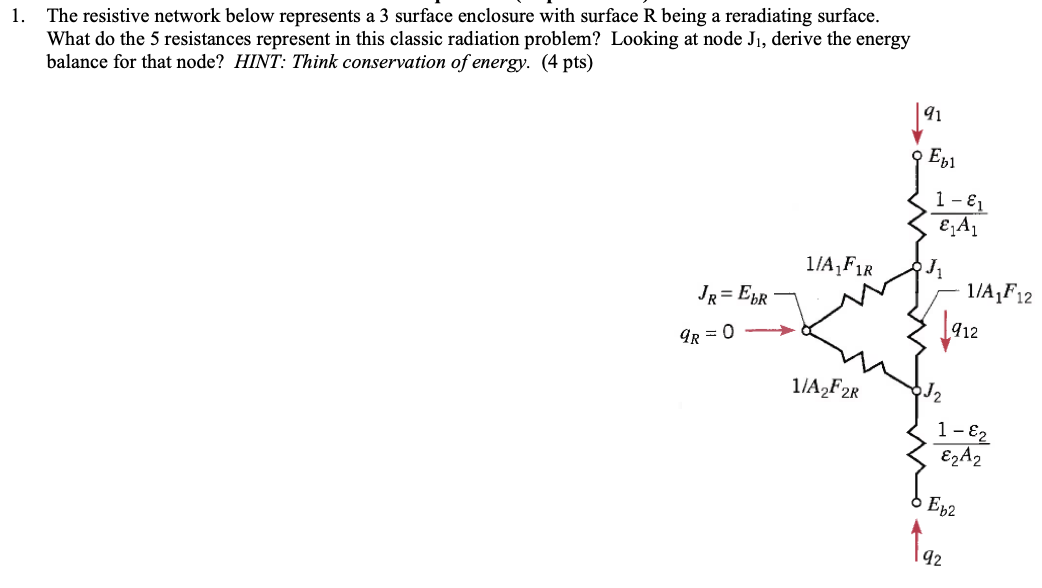 Solved 1. The resistive network below represents a 3 surface | Chegg.com
