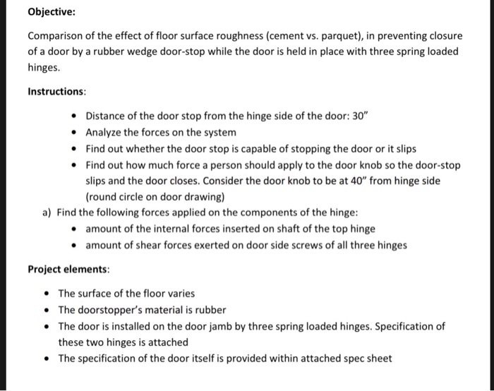 Statics door stop problem. Please help. | Chegg.com