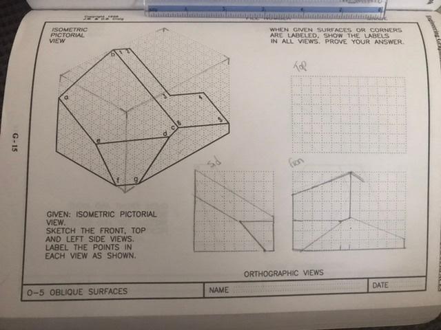 Solved ISOMETRIC PICTORIAL VIEW WHEN GIVEN SURFACES OR | Chegg.com