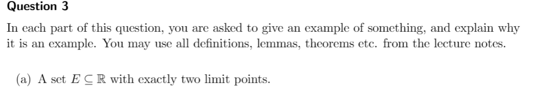 Solved In each part of this question, you are asked to give | Chegg.com