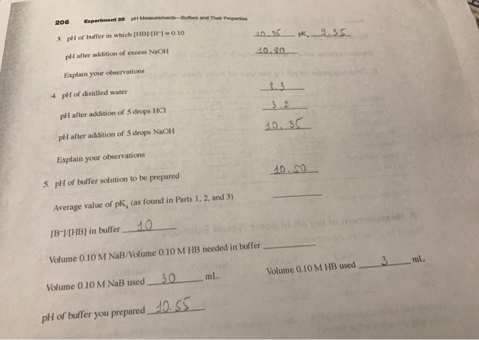 C. Some Properties of Buffers On the lab bench we | Chegg.com