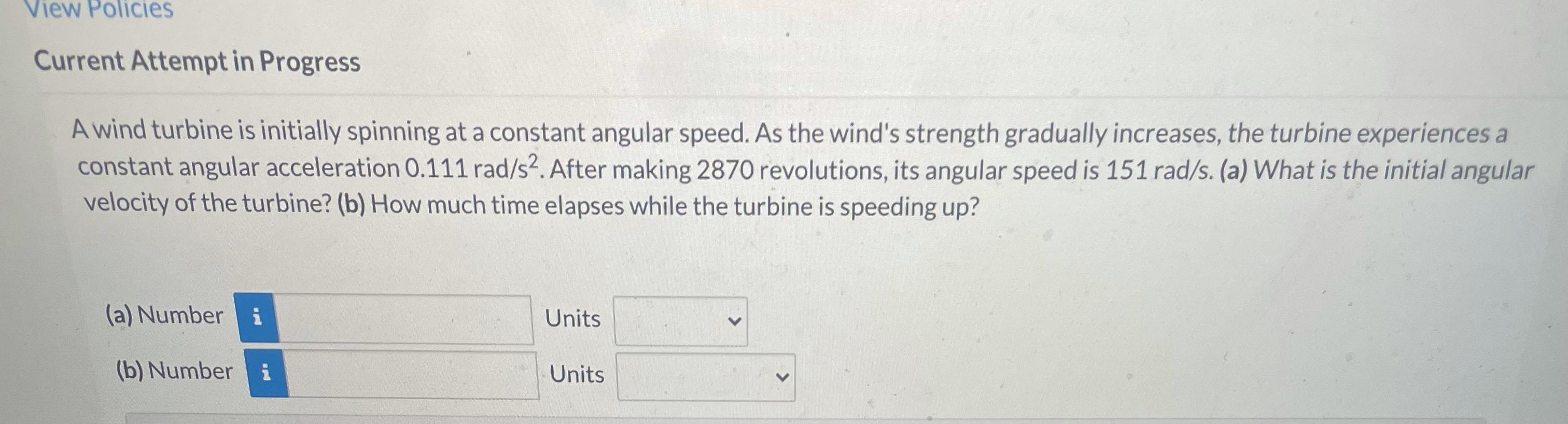Solved View Policies Current Attempt in Progress A wind | Chegg.com