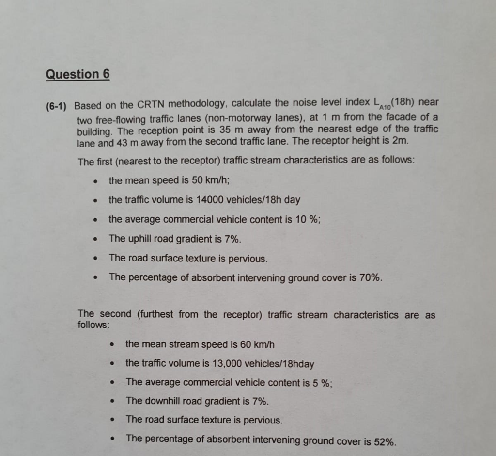 (6-1) Based on the CRTN methodology, calculate the | Chegg.com