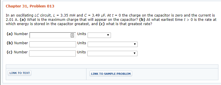 Solved Chapter 31, Problem 013 In an oscillating LC circuit, | Chegg.com