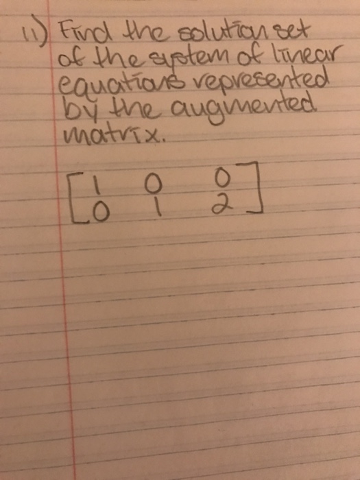 Solved Find the solution set of the system of linear | Chegg.com
