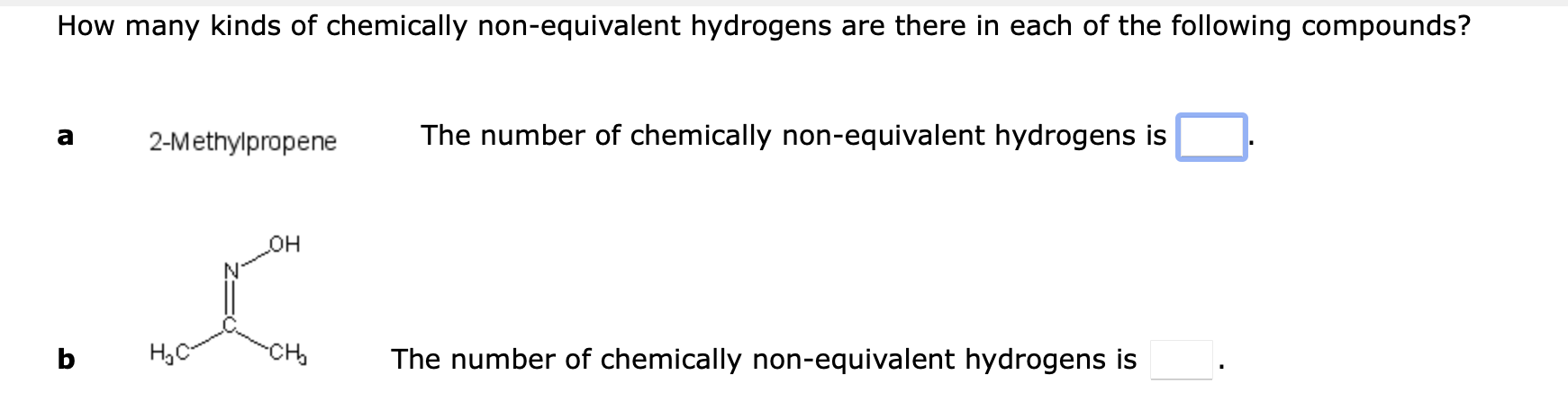 Solved How many kinds of chemically non-equivalent hydrogens | Chegg.com