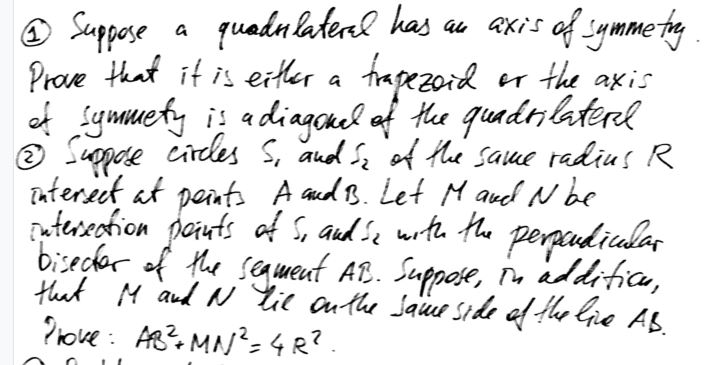 Solved 1 a ② Suppose quadn lateral has ac axis of symme tre | Chegg.com