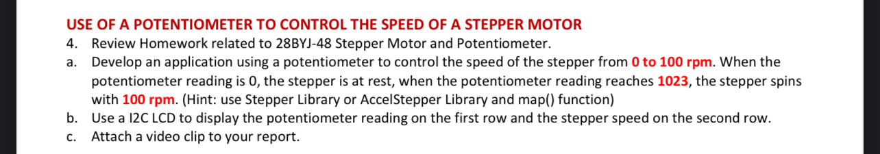 Solved USE OF A POTENTIOMETER TO CONTROL THE SPEED OF A | Chegg.com