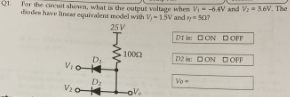 Solved For the cinceit alionn, what is the catput waltage w | Chegg.com