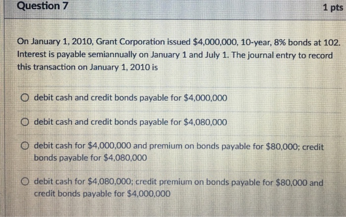 Solved On January 1, 2010, Grant Corporation issued | Chegg.com