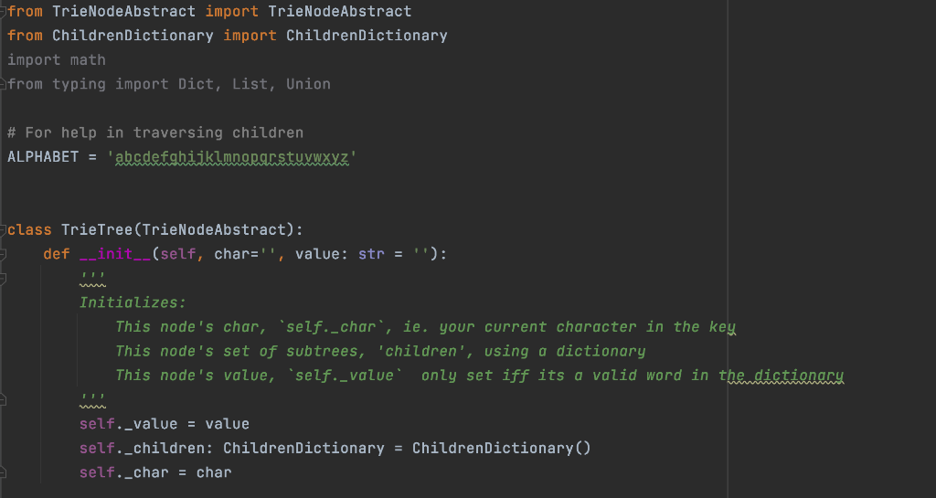 Solved from TrieNodeAbstract import TrieNodeAbstract from | Chegg.com