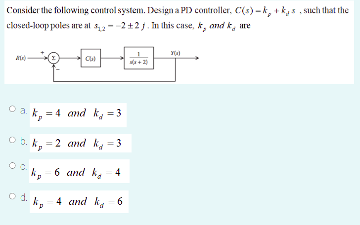 Solved Consider the following control system. Design a PD | Chegg.com