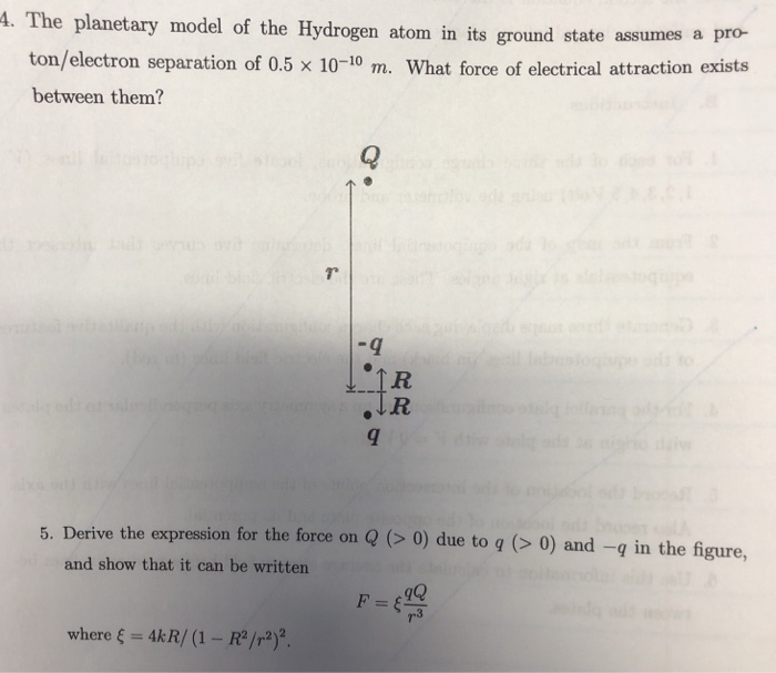 Solved 4. The planetary model of the Hydrogen atom in its | Chegg.com