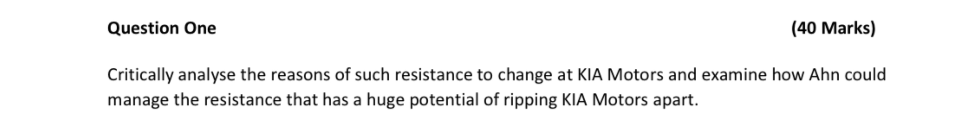 Solved Question One (40 ﻿Marks) ﻿Critically analyse the | Chegg.com