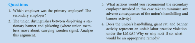 Solved CASE STUDY 9-2 Legitimate Picketing? Or Illegal | Chegg.com