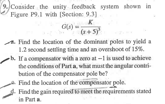 Solved %)Consider the unity feedback system shown in Figure | Chegg.com