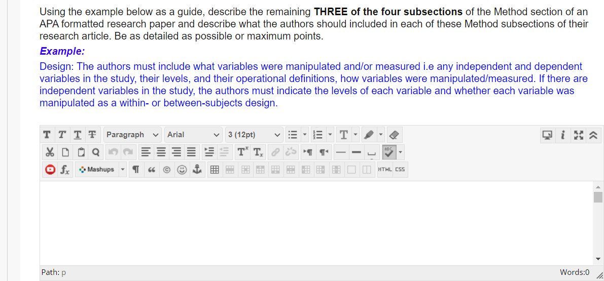 Using the example below as a guide, describe the | Chegg.com