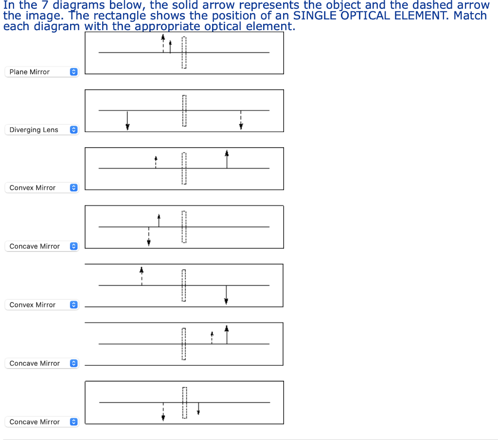 Solved Options are: Plane mirror concave mirror convex | Chegg.com