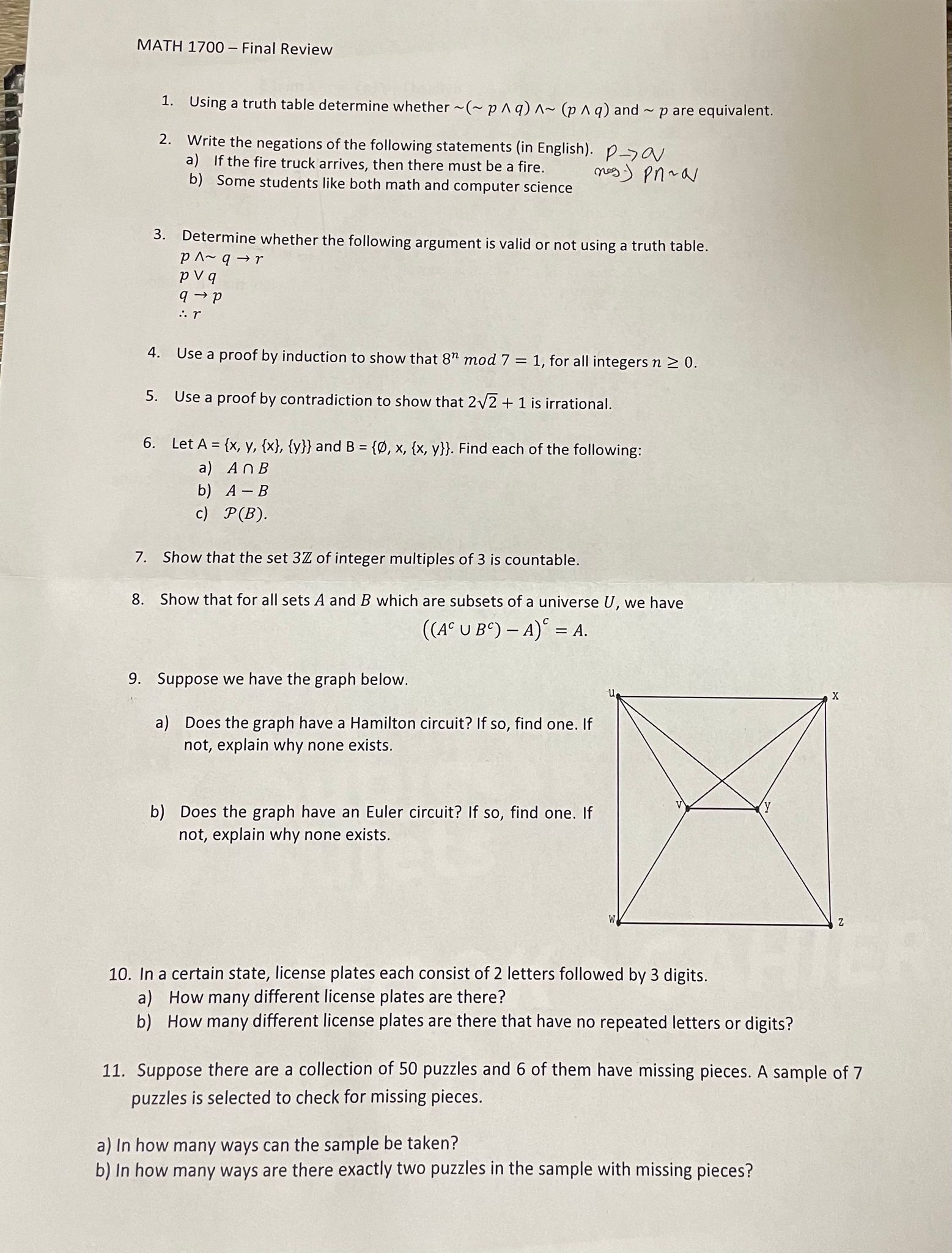 Solved 1. Using a truth table determine whether | Chegg.com