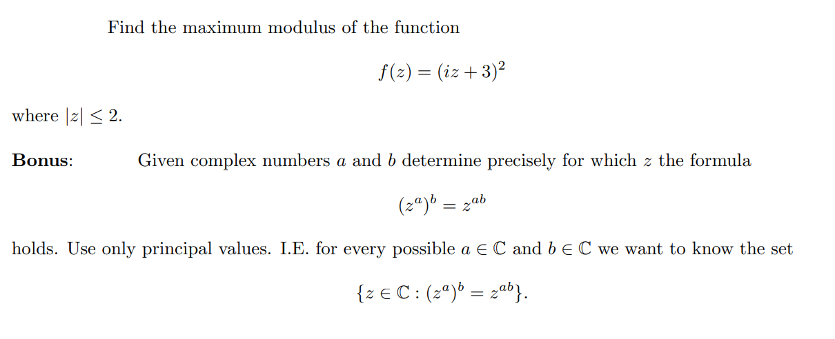 Solved Find the maximum modulus of ﻿the | Chegg.com