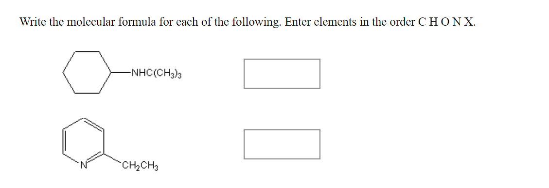 Solved Write the molecular formula for each of the | Chegg.com