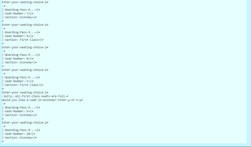 Solved 6.21 (Airline Reservations System) A small airline | Chegg.com