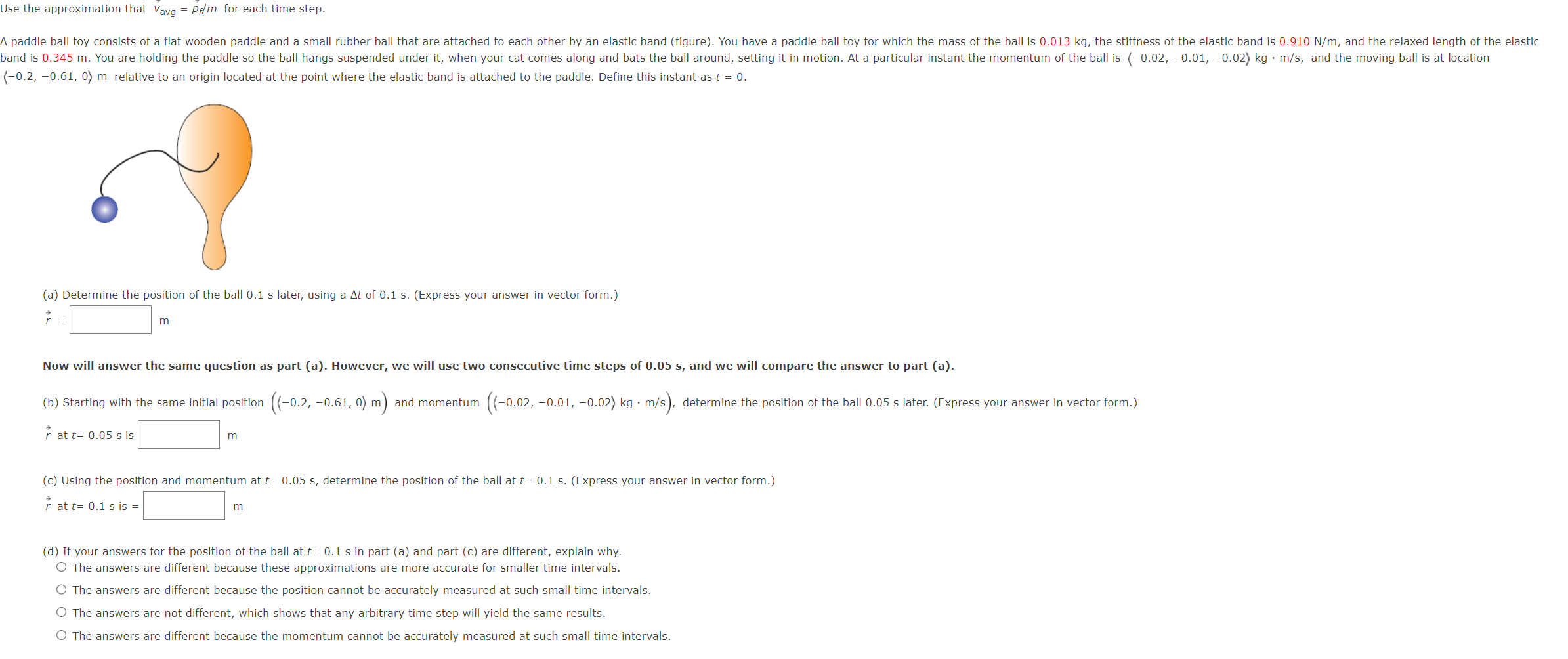 Solved (−0.2,−0.61,0)m relative to an origin located at the | Chegg.com