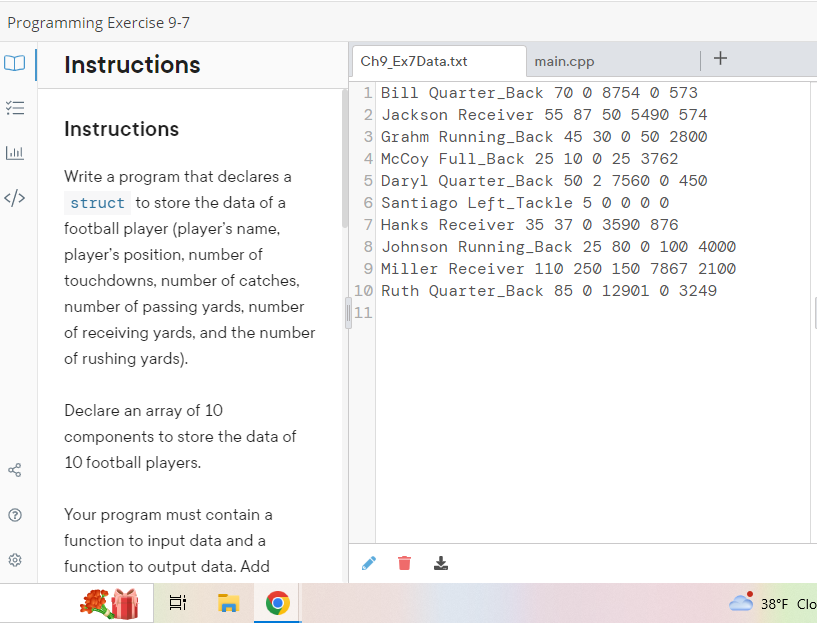 Solved Write A Program That Declares A Struct To Store The