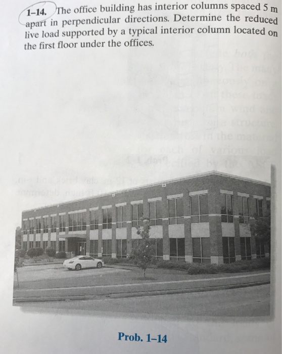 The office building has interior columns spaced 5 m | Chegg.com