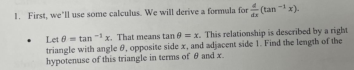 Solved 1. First, we'll use some calculus. We will derive a | Chegg.com