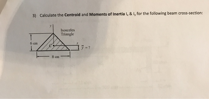 Solved Calculate the Centroid and Moments of Inertia I_x & | Chegg.com