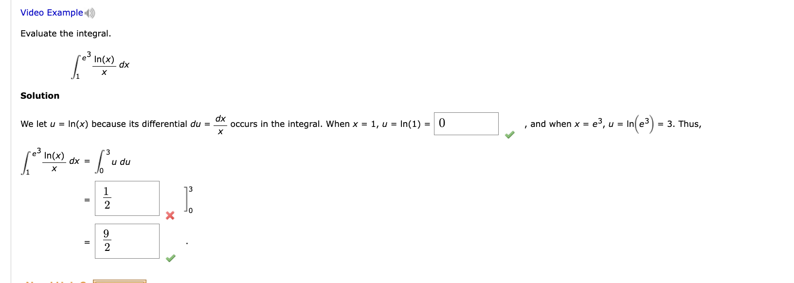 Solved Evaluate the integral. ∫1e3xln(x)dx Solution We let | Chegg.com