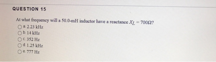 Solved QUESTION 13 The average power input to a series | Chegg.com