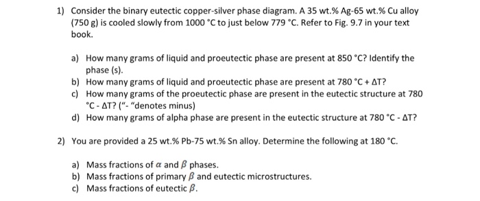 Consider the binary eutectic copper-silver phase | Chegg.com