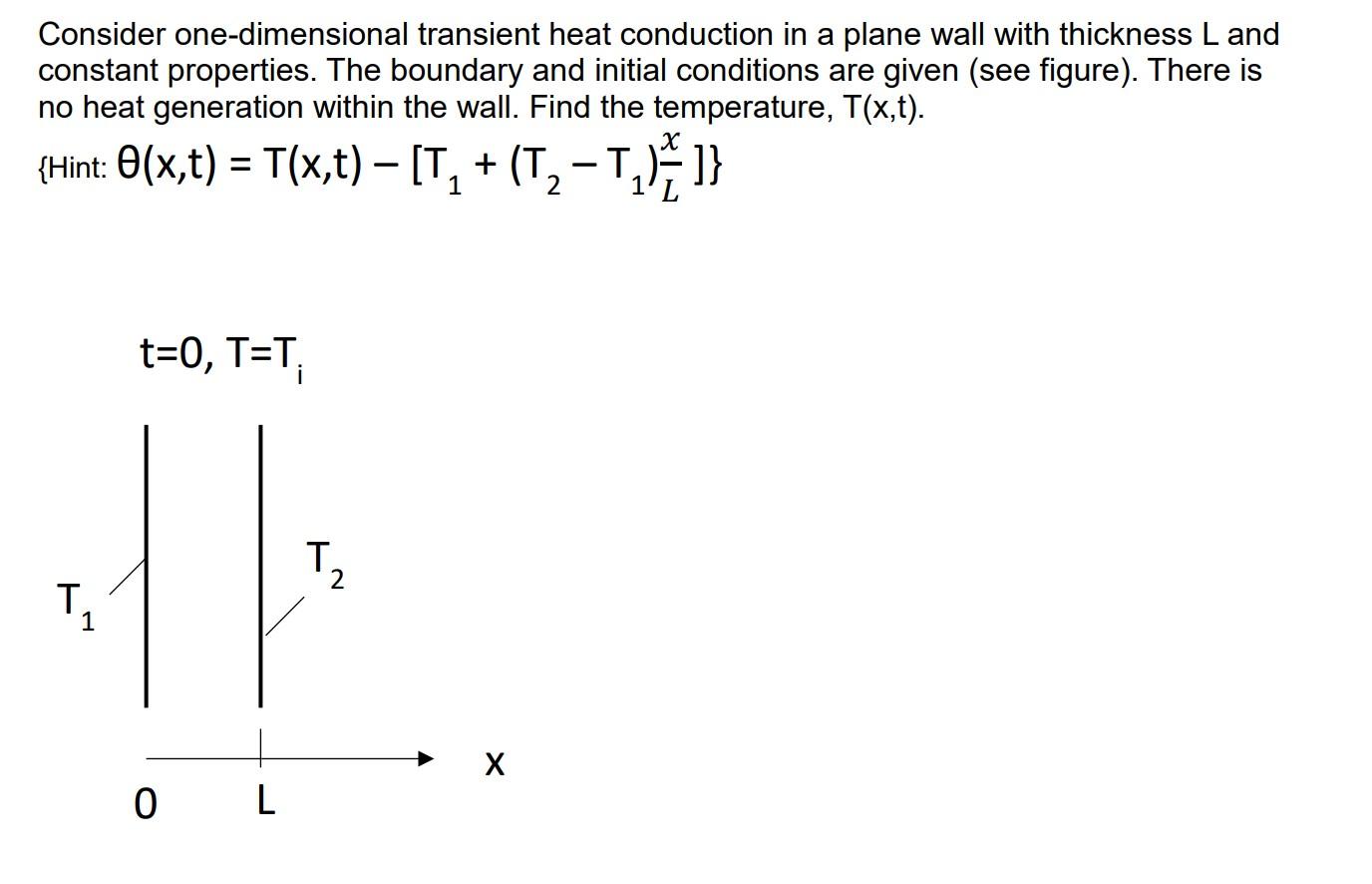 Solved Consider one-dimensional transient heat conduction in | Chegg.com
