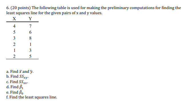 Solved 6.(20 points) The following table is used for making | Chegg.com