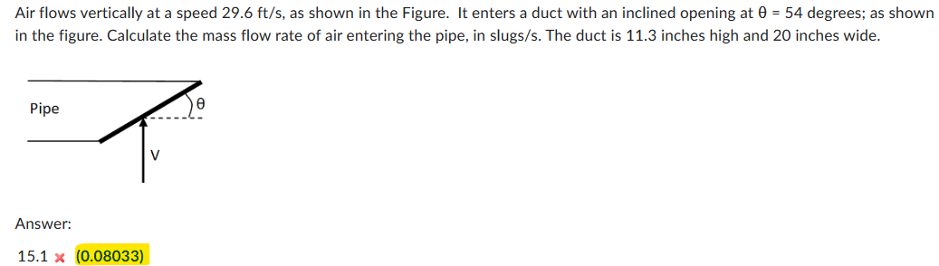 Solved Air flows vertically at a speed 29.6ft/s, as shown in | Chegg.com