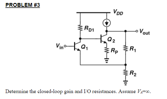 Solved PROBLEM #3Determine the closed-loop gain and I/O | Chegg.com