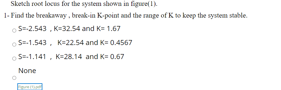 Solved Sketch root locus for the system shown in figure(1). | Chegg.com