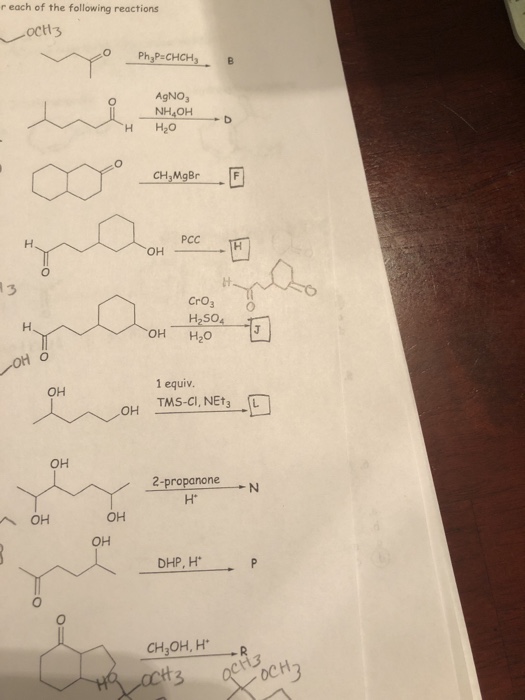 Solved r each of the following reactions OCH3 Ph3P-CH4CH3 | Chegg.com