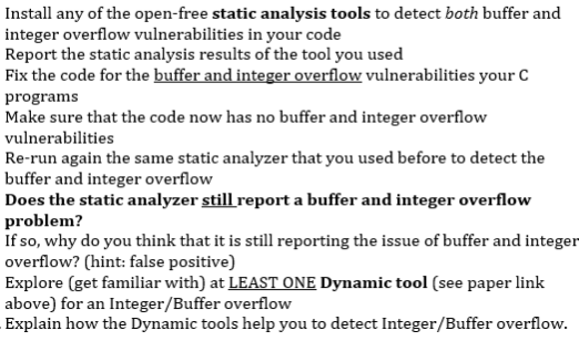 Buffer overflow: #include int main() { char | Chegg.com